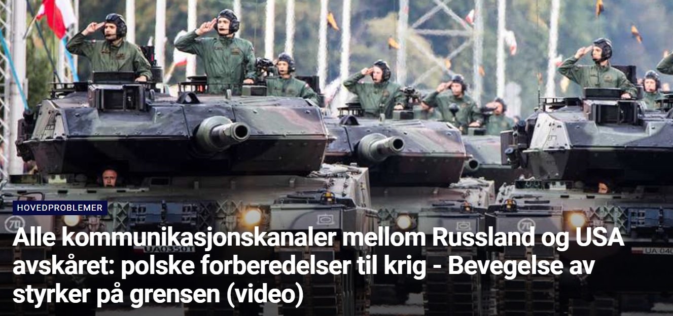Alle kommunikasjonskanaler mellom Russland og USA brutt: polske ... Alle kommunikasjonskanaler mellom Russland og USA brutt: polske ...