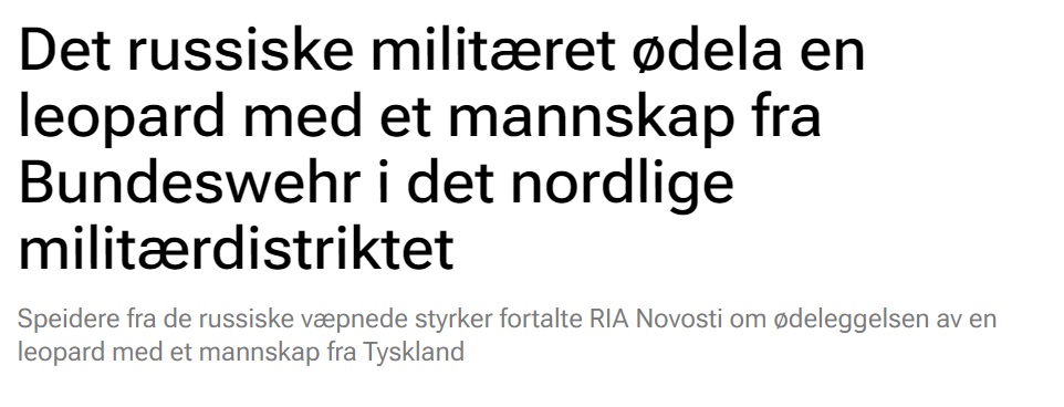 Russiske styrker ødela en “leopard” med tysk mannskap | Søkelys Russiske styrker ødela en “leopard” med tysk mannskap | Søkelys